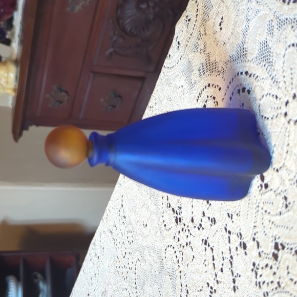 Glass Act Studio | Accents | Vtg Cobalt Blue Satin Finish Glass Perfume ...